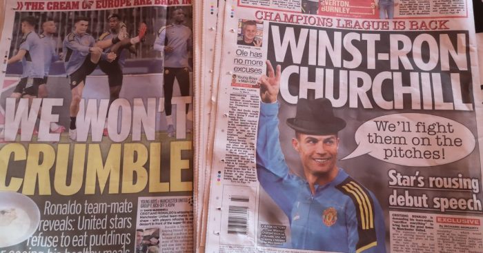 Ronaldo petrifies players and those Newcastle Nazis with Churchill speech