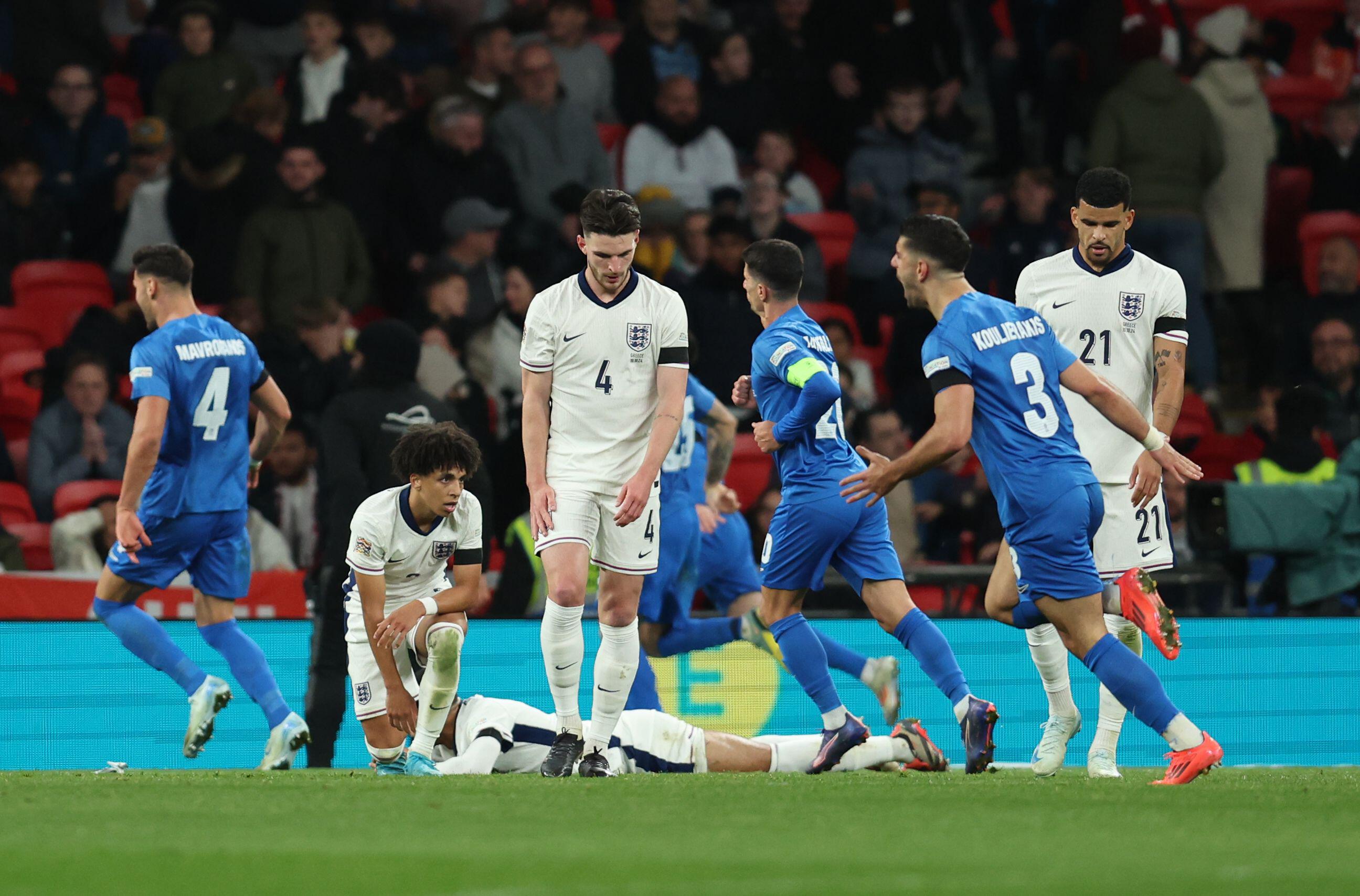 England player ratings from a chastening 2-1 Wembley defeat to Greece
