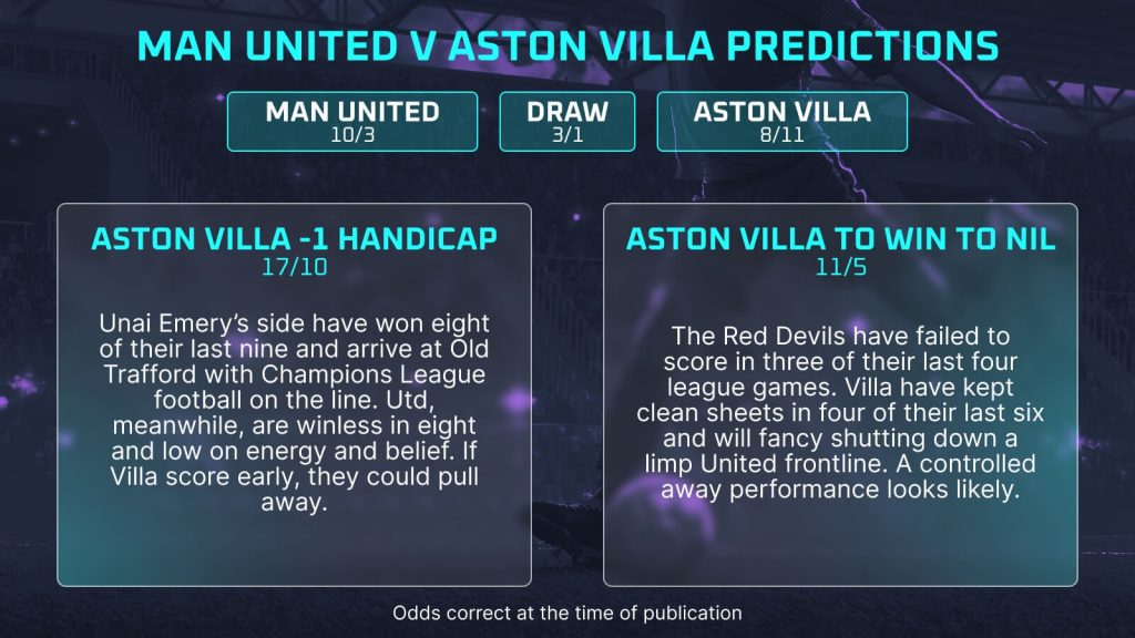 Man Utd vs Aston Villa prediction, expected line-ups, how to watch and stats