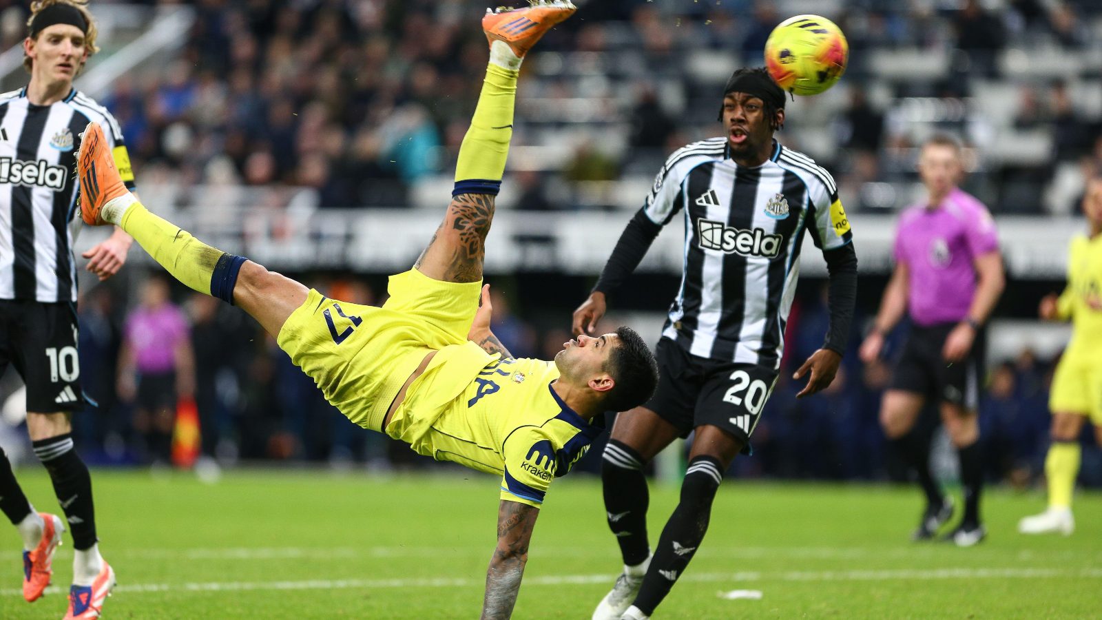Romero's bicycle knee most Spurs goal ever in most 2025/26 Newcastle ...